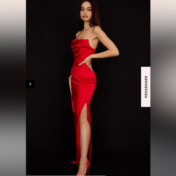 House of CB | Dresses | House Of Cb Adrienne Scarlet Satin Strapless ...